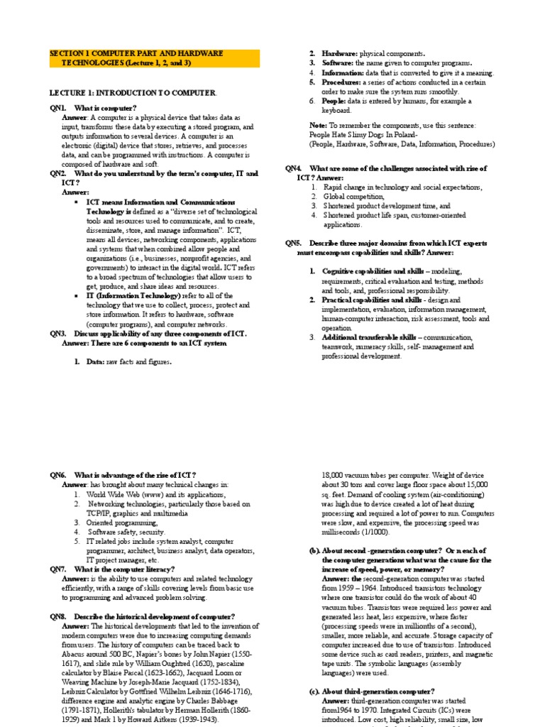 OFP ICT QNs | PDF | Central Processing Unit | Computer Hardware