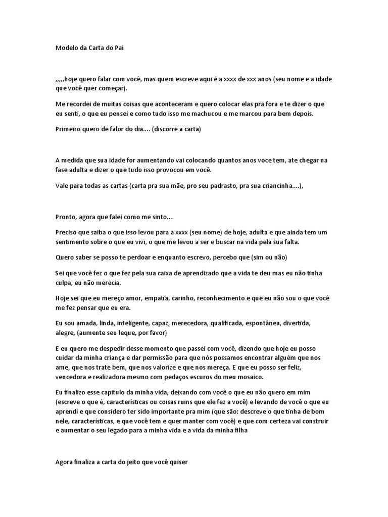 Modelo de Carta para Os Pais | PDF
