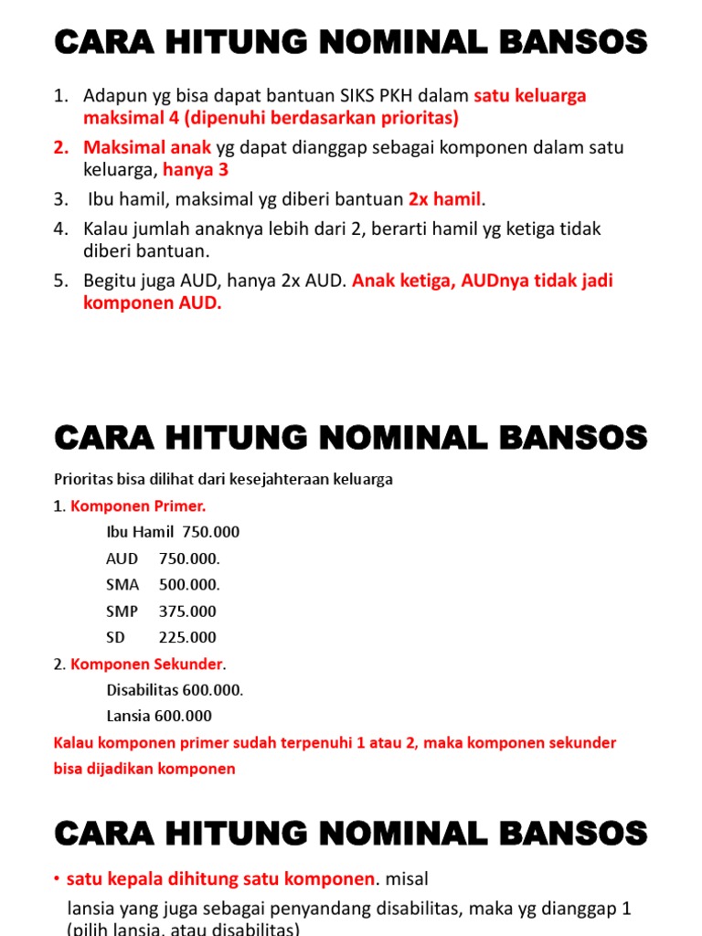 Cara Hitung Nominal Bansos | PDF
