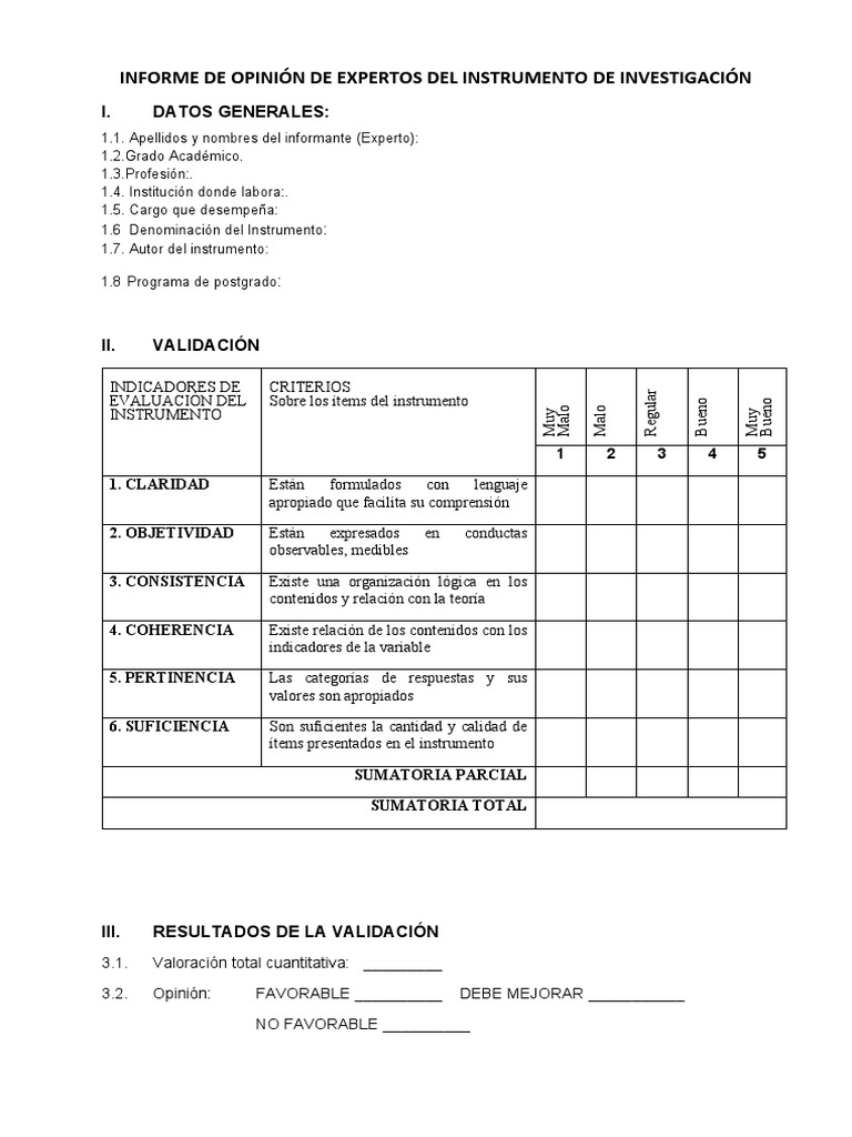 Formato Juicio de Expertos General | PDF | Cognición