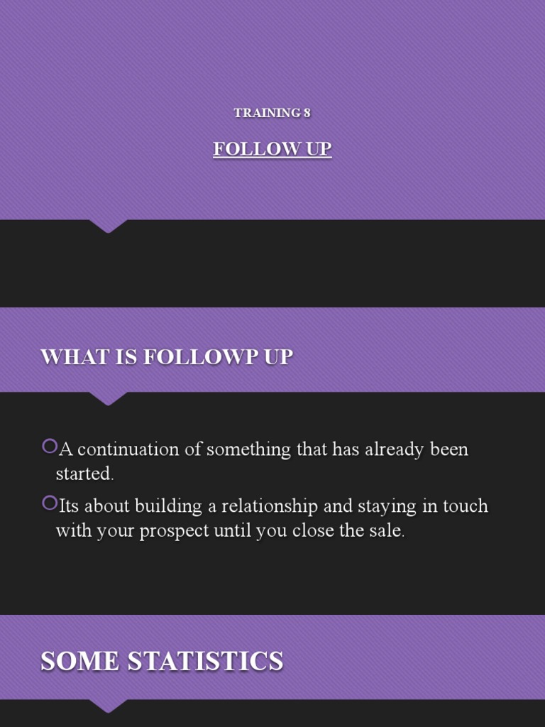 Training 8 Follow Up | PDF | Sales | Human Communication