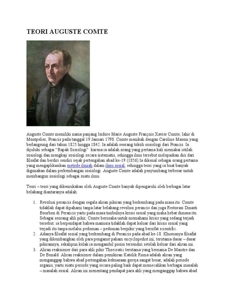 Teori Auguste Comte | PDF