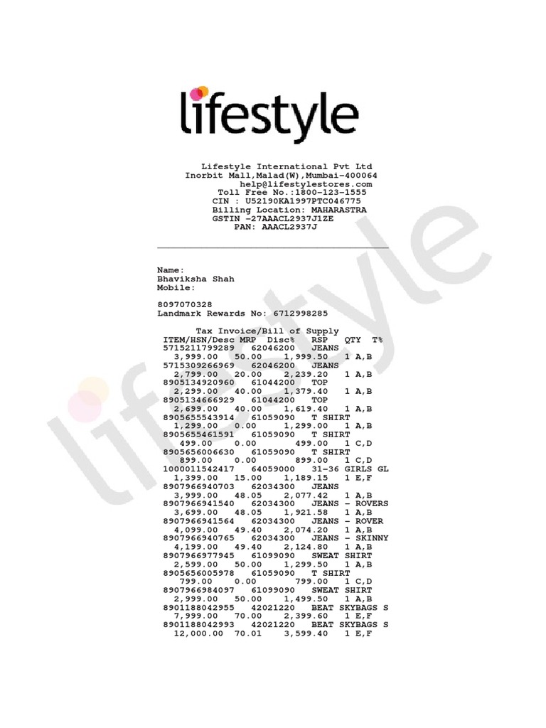Skybag Lifestyle Bill | PDF | Economies | Taxes