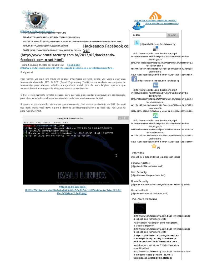 Hackeando Facebook Com o SET Brutal Security | PDF | Informática | Programas