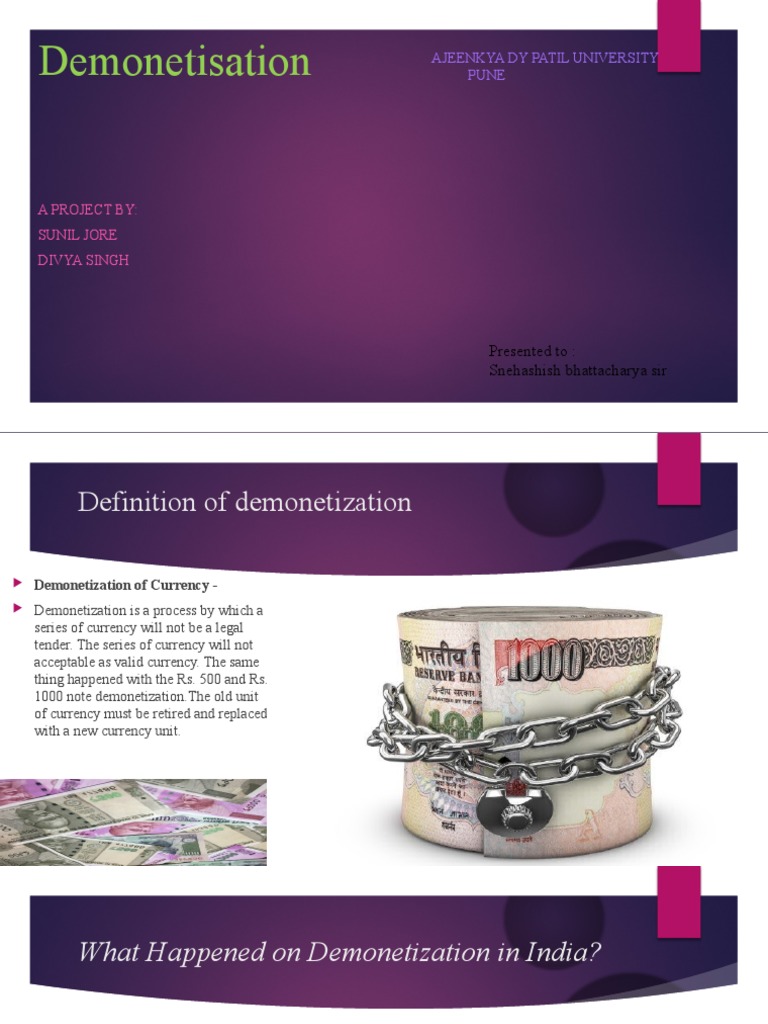 Demonitisation in India P.8769700.powerpoint | PDF | Money | Black Market