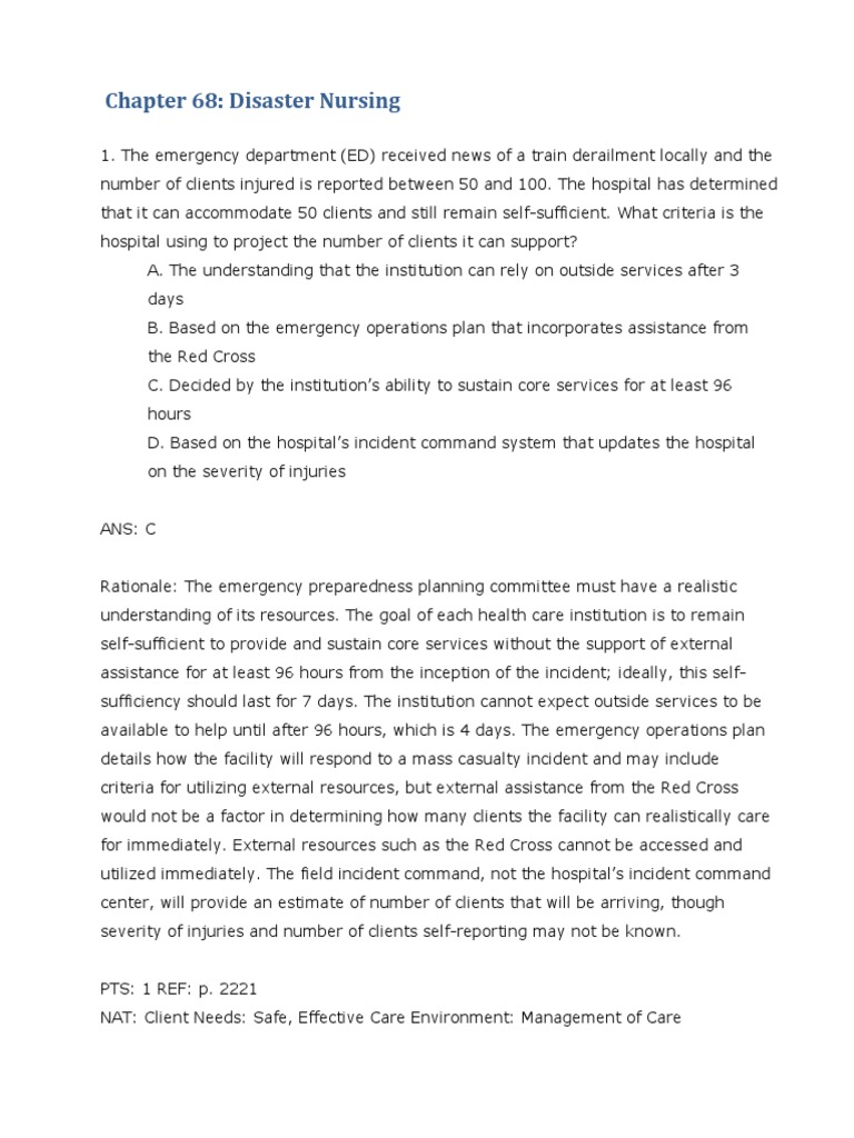 Chapter 68: Disaster Nursing | PDF | Injury | Emergency Department