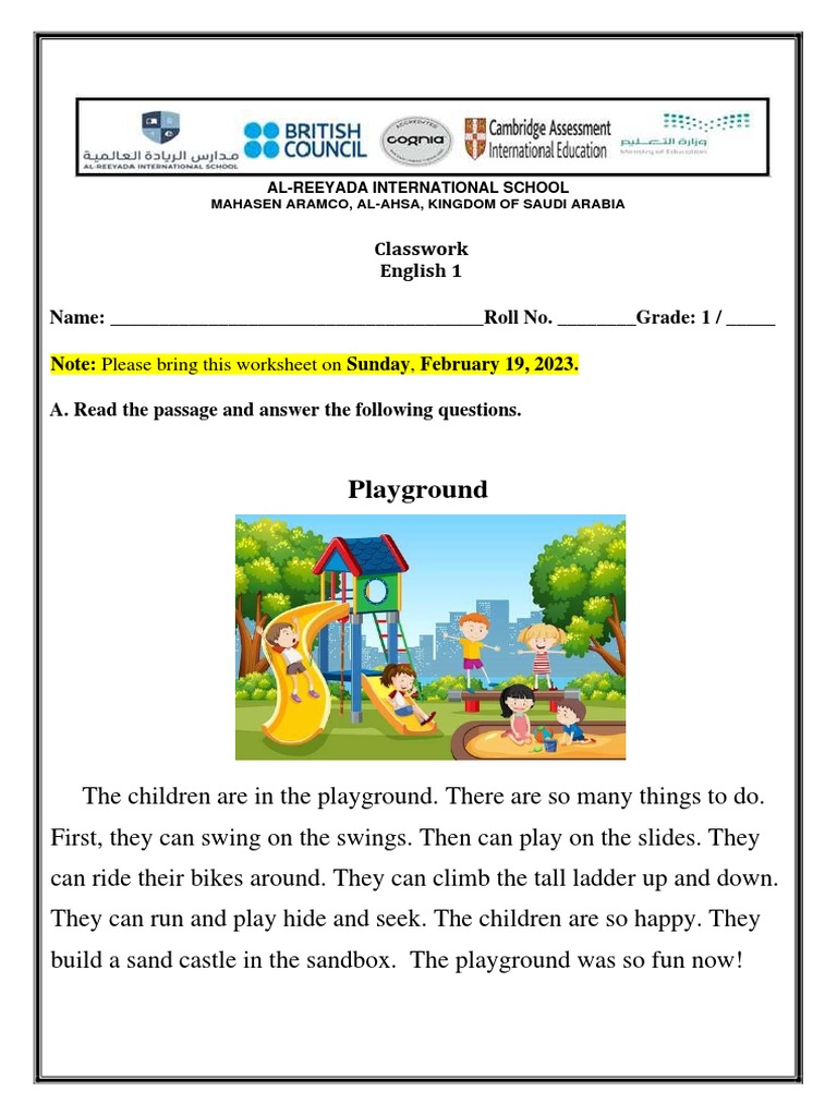 Reading Comprehension Playground 1 | PDF | Language Mechanics ...