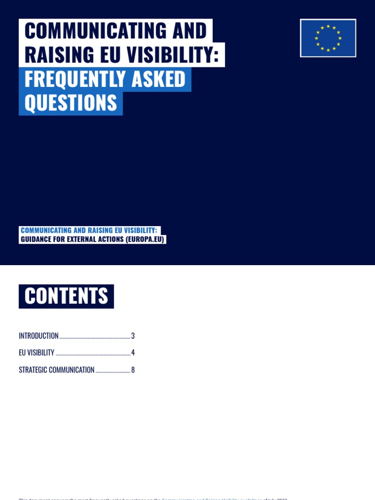 EU Visibility Guidelines FAQ Document | PDF | European Union ...
