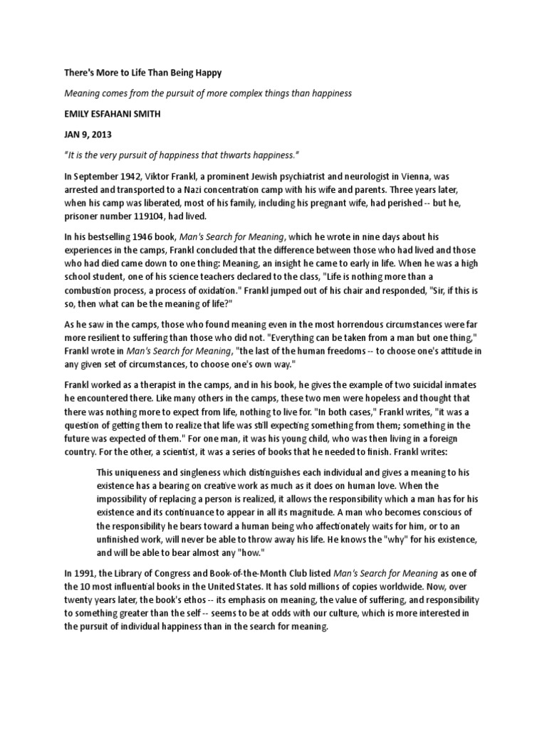 There's More To Life Than Being Happy | PDF | Happiness | Sigmund Freud