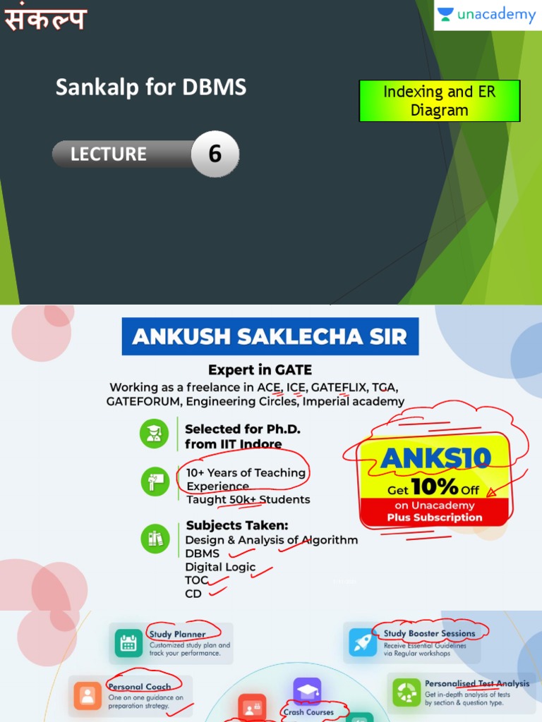 Sankalp For DBMS - Indexing and ER Diagram | Download Free PDF | Database Index | Databases