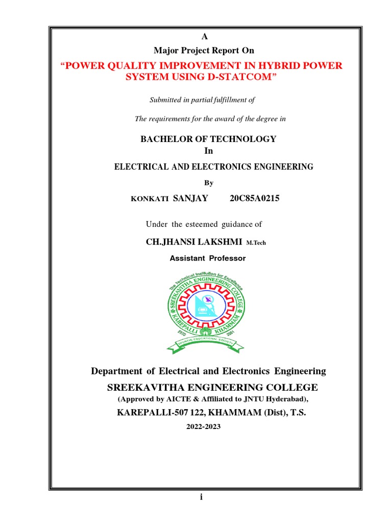 Project On Statcom | PDF | Wind Power | Electric Power