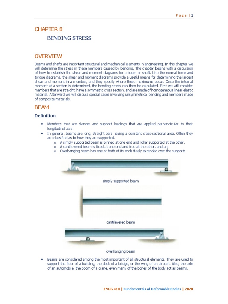 10-ENGG 410 CHAPTER 8 - Part 1 | PDF | Bending | Beam (Structure)