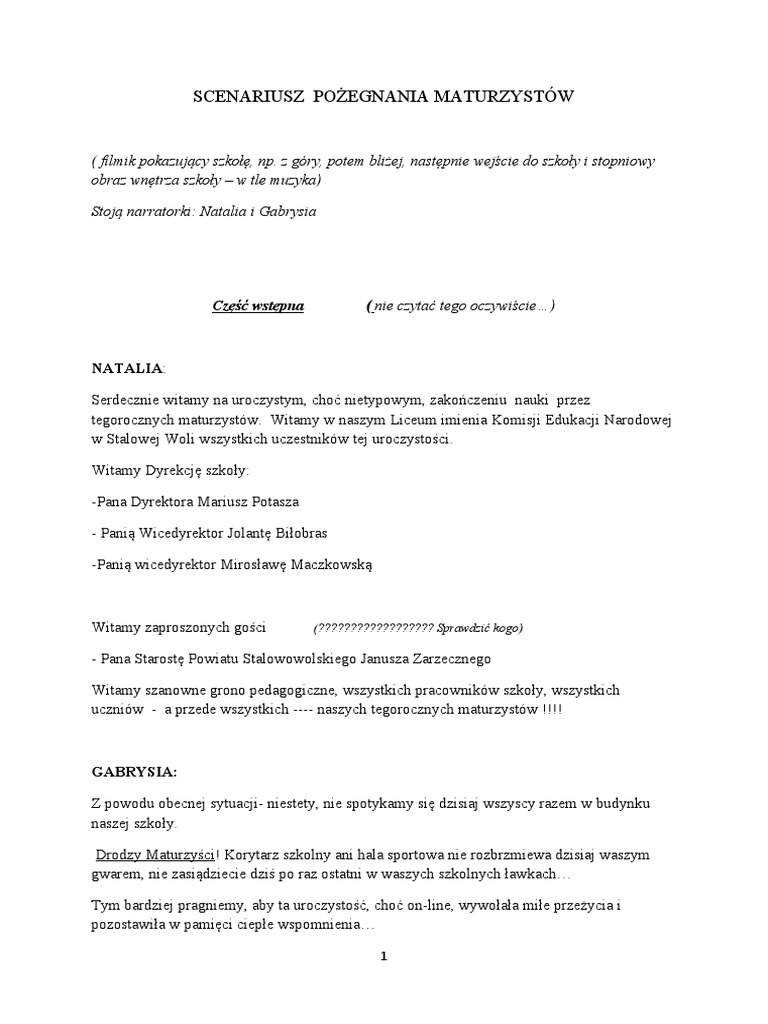 Scenariusz 2021 | PDF