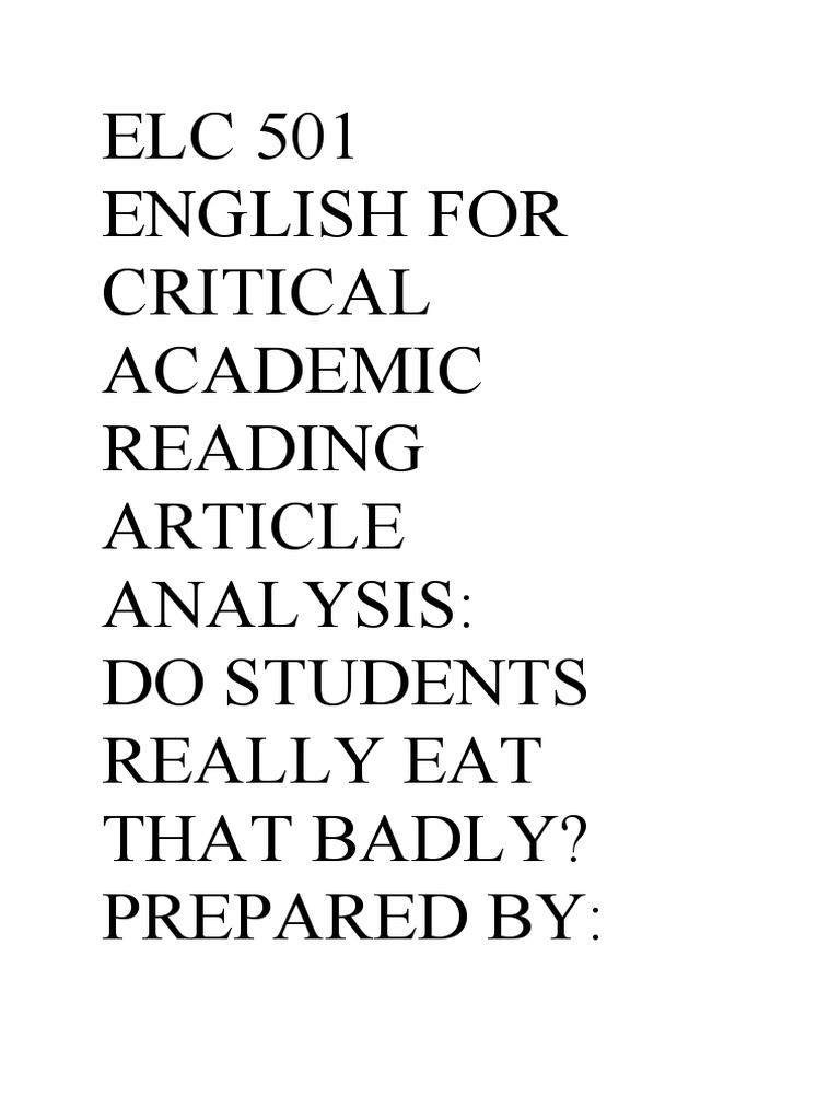 Elc 501 Article Analysis Draft | PDF | Inductive Reasoning | Teachers