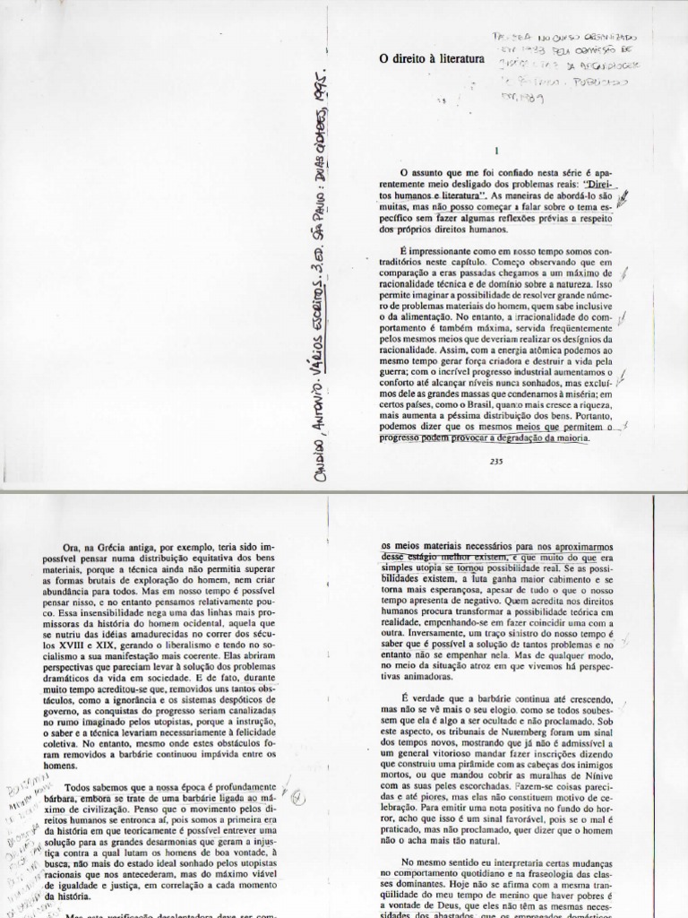 O Direito À Literatura - Antonio Candido | PDF