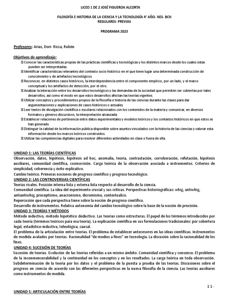 PROGRAMA FCT 2023 | PDF | Teoría | Método científico