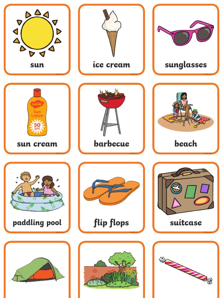 Summer Pairs Matching Game | PDF