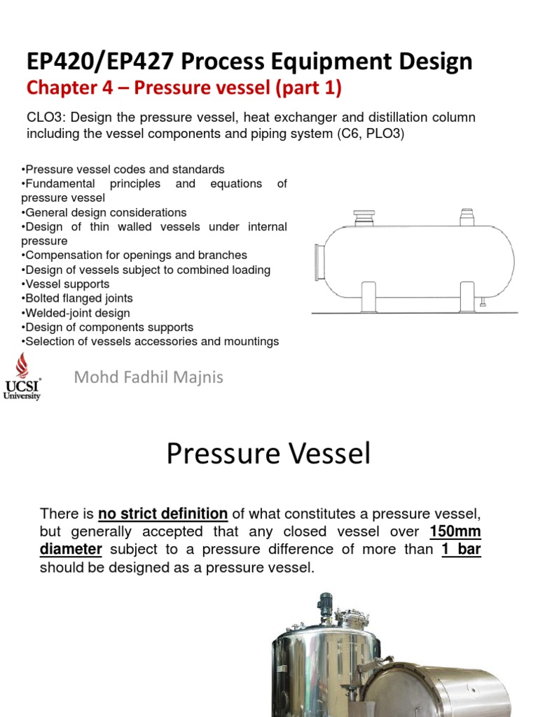 Process Equipment Design Chapter 4 - Pressure Vessel Part 1 - Revision 1 | PDF | Stress ...