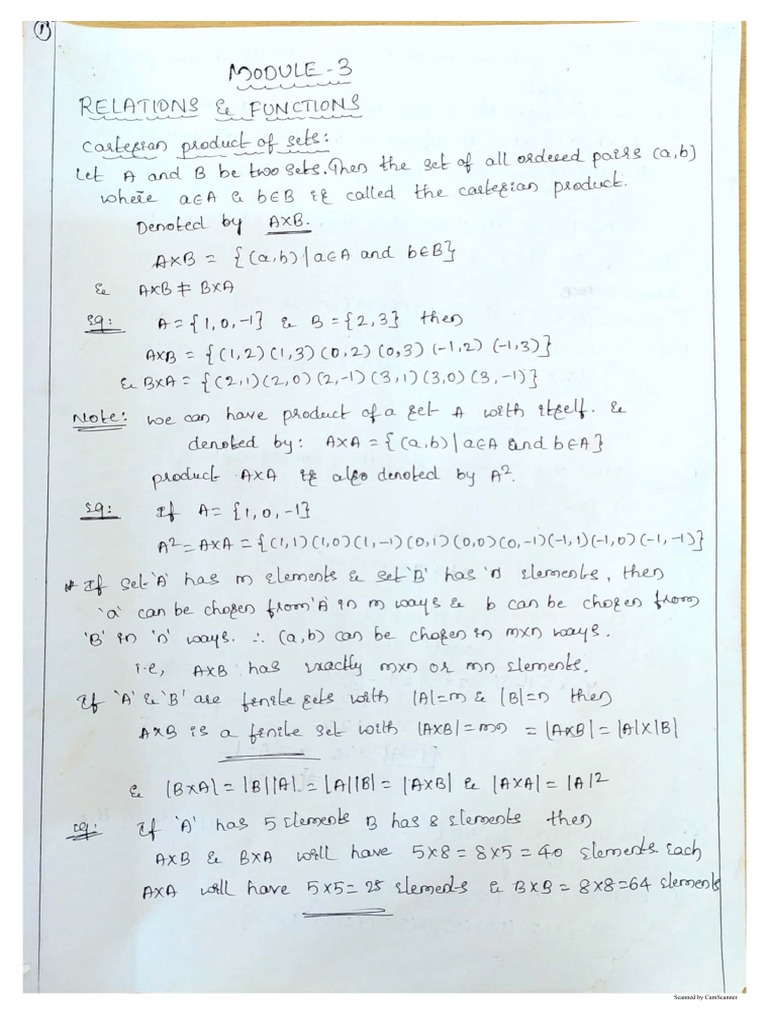 DMS MODULE 3 Chapter 1 Relations & Functions | PDF