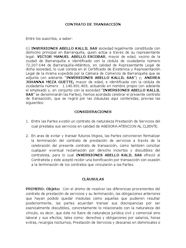 Contrato de Transición | PDF | Daños y perjuicios | Pensión