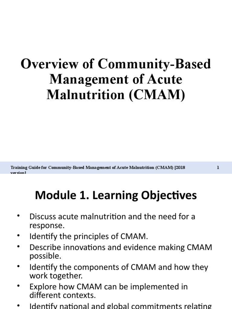 CMAM Training PPT 2018 - 0 | PDF | Malnutrition | Patient