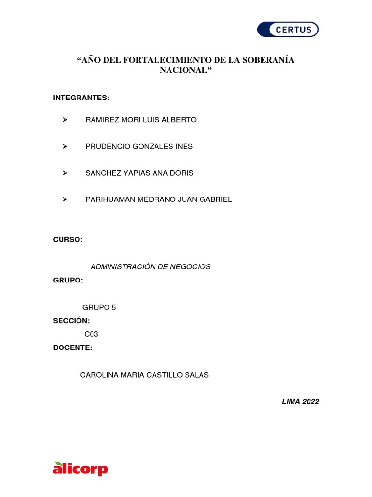 Informe Final Alicorp S.A.A. | PDF | Marketing | Economias