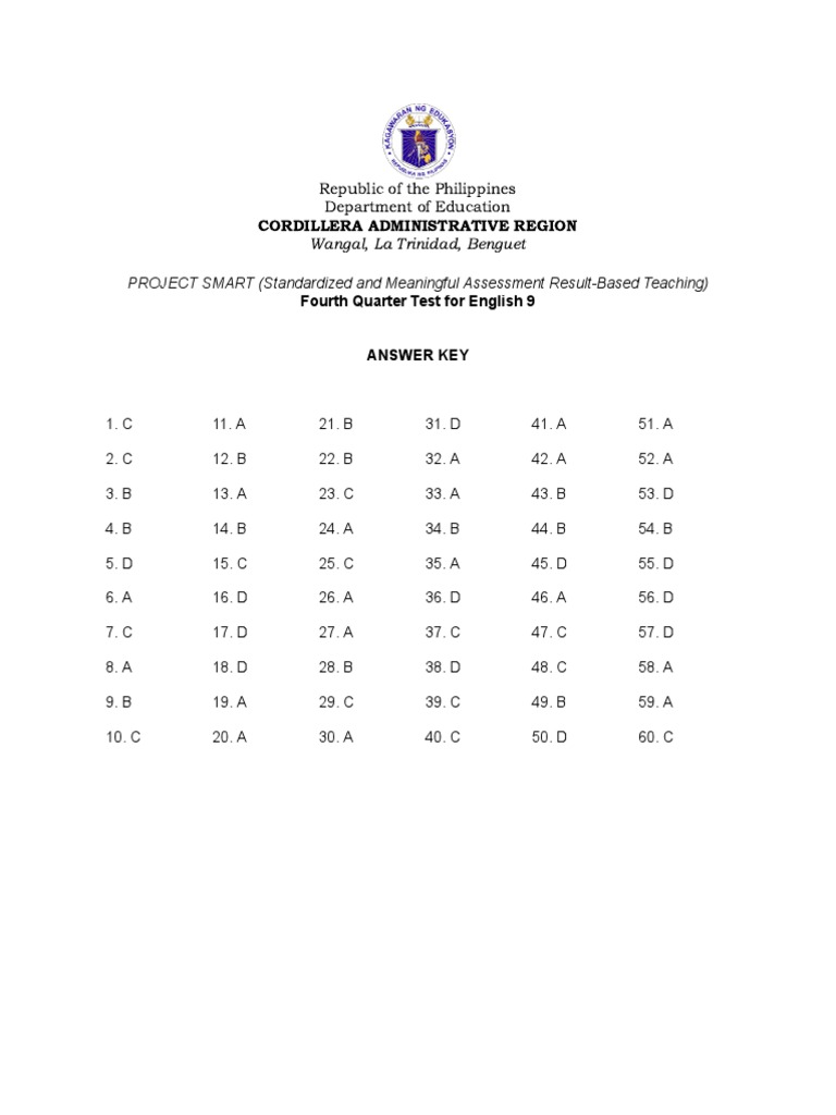 Key - q4 - English - 9 - Francis Peckley - Docx - Nover Keithley Mente | PDF