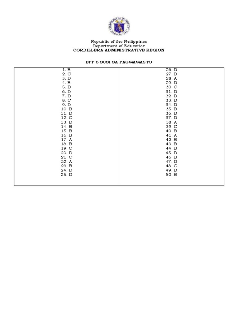 KEY - Q4 - TLE - 5 EPP - Jonalyn Ambrona | PDF