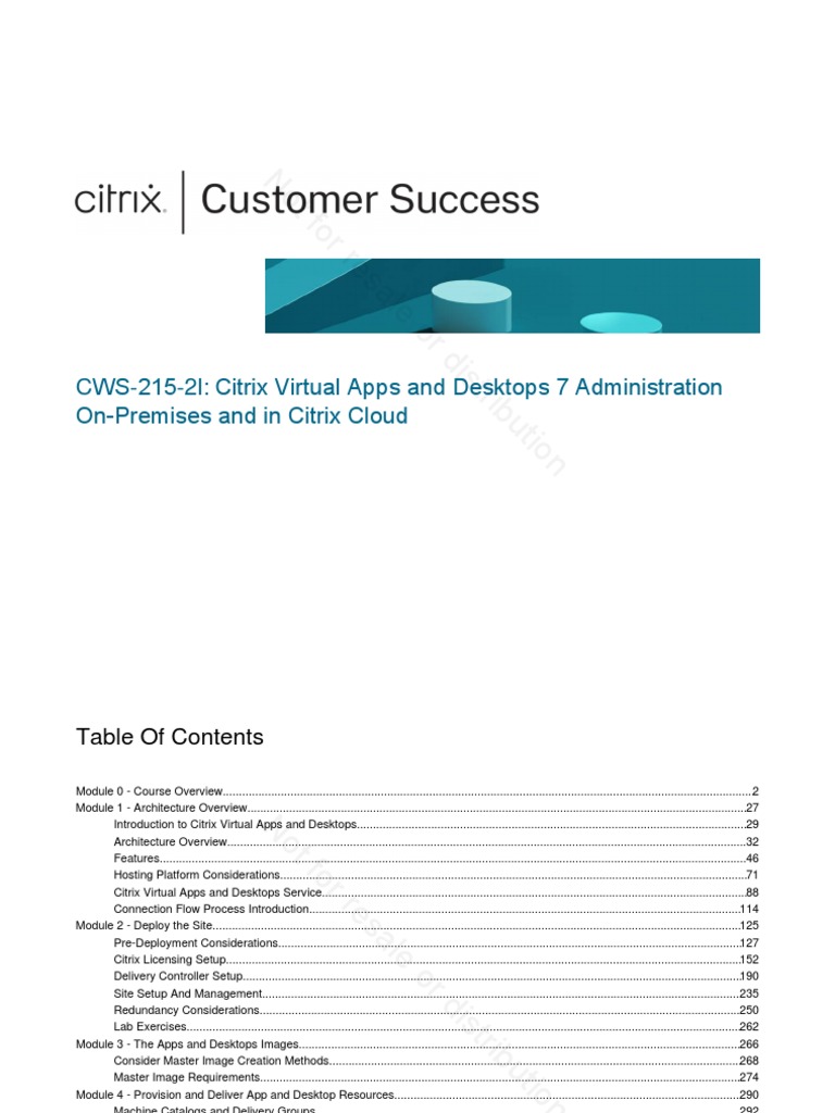 CWS 215 2I en StudentManual v06 | PDF | Citrix Systems | Hyper V