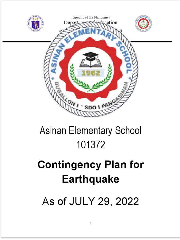 School Contigency Plan For Earthquake Asinan Elementary School 101372 ...