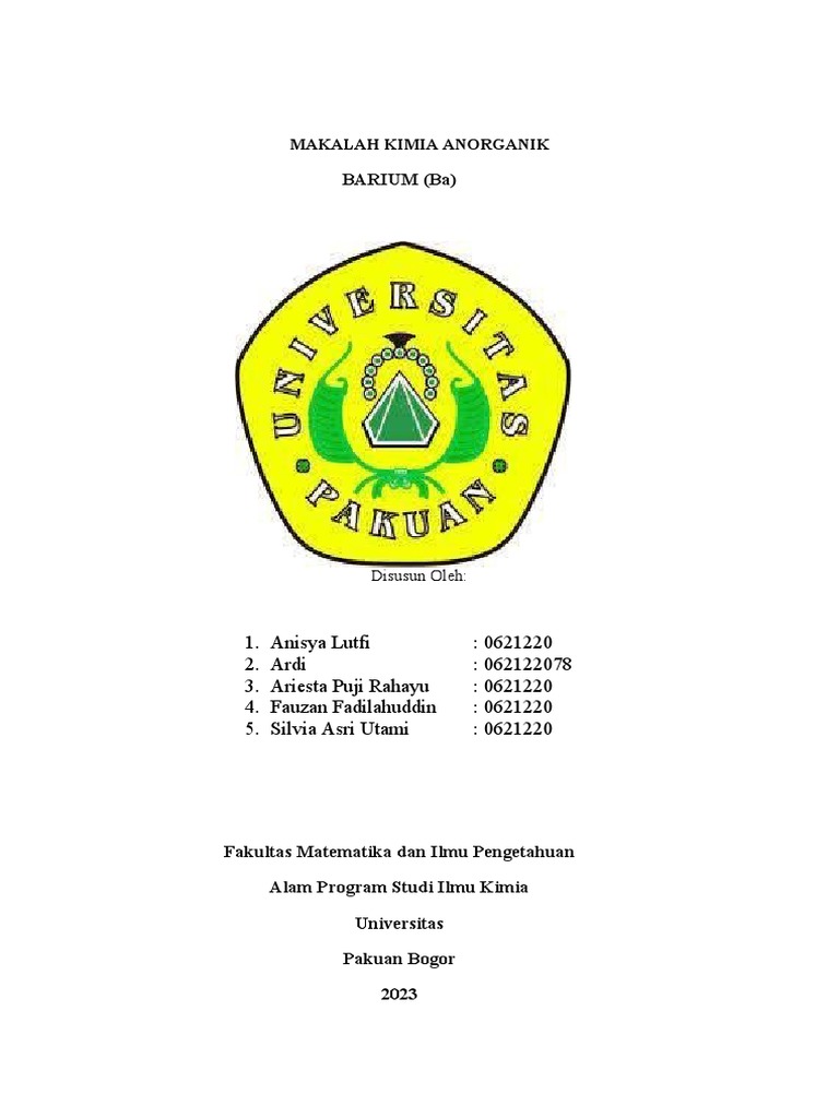 Makalah Kimia Anorganik Barium | PDF
