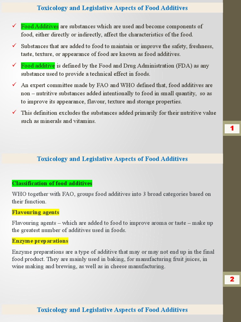 Food Additives | PDF | Toxicity | Dose (Biochemistry)
