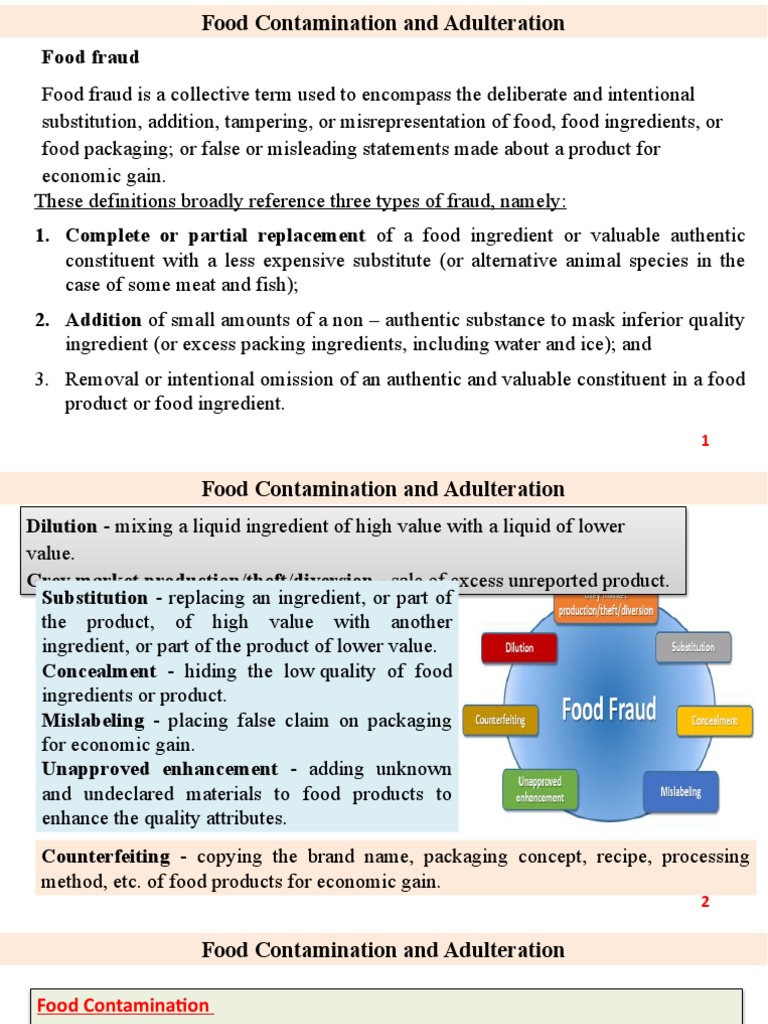 Understanding Food Contamination & Adulteration | PDF | Foodborne ...