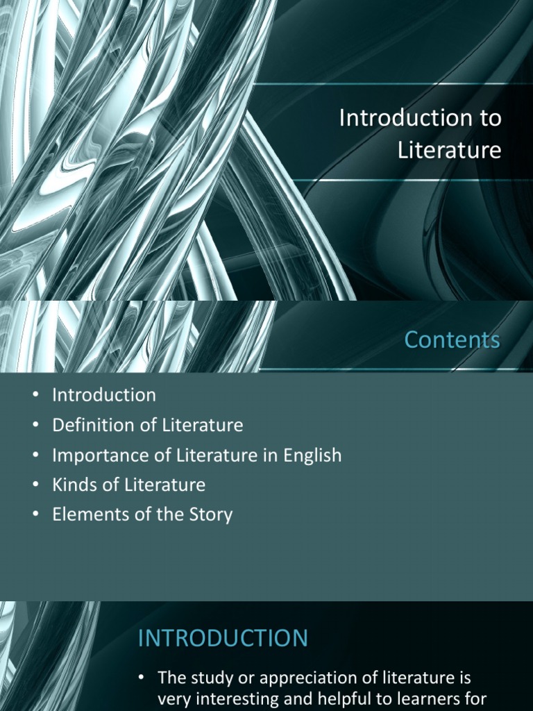 Introduction To Literature | PDF | Writers | Human Communication