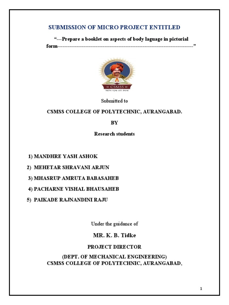 BCC Microproject 2 | PDF | Nonverbal Communication | Body Language