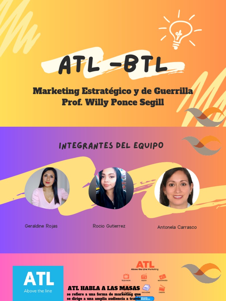 Presentación Estrategia de Marketing - ATL - BTL | PDF | Publicidad | Marketing