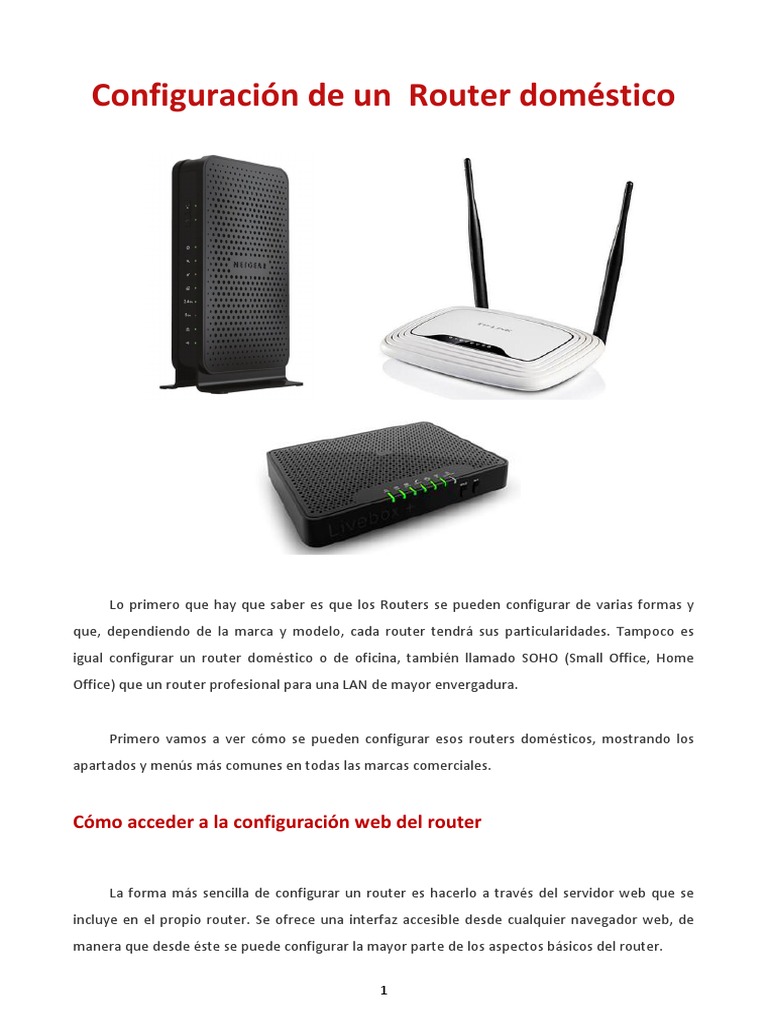 Guía de Configuración de Routers Domésticos | PDF | Enrutador ...