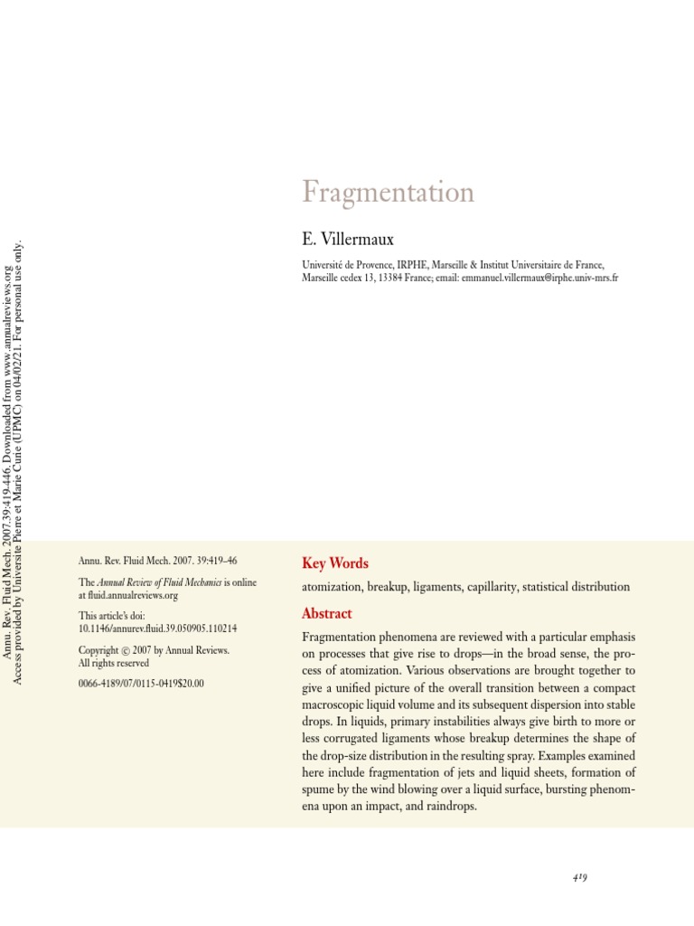 Fragmentation | PDF | Phases Of Matter | Physics