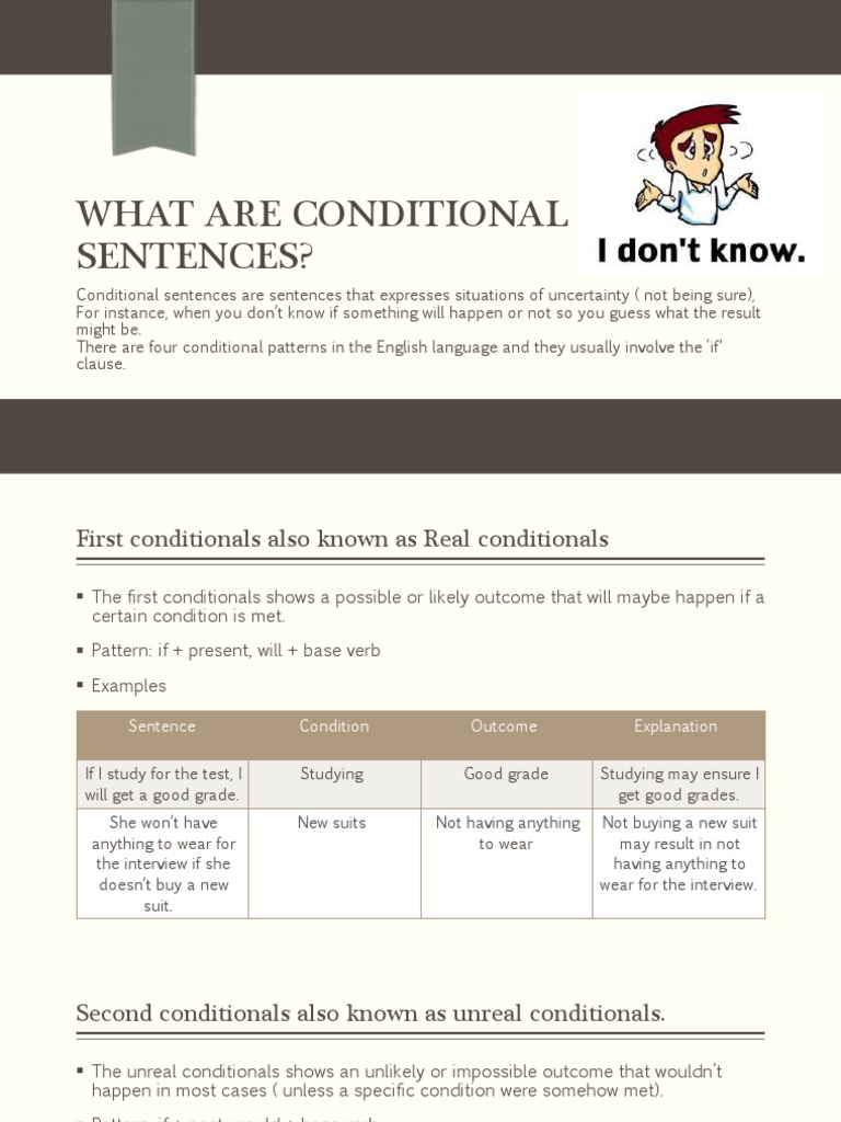 Real and Unreal Conditionals | PDF