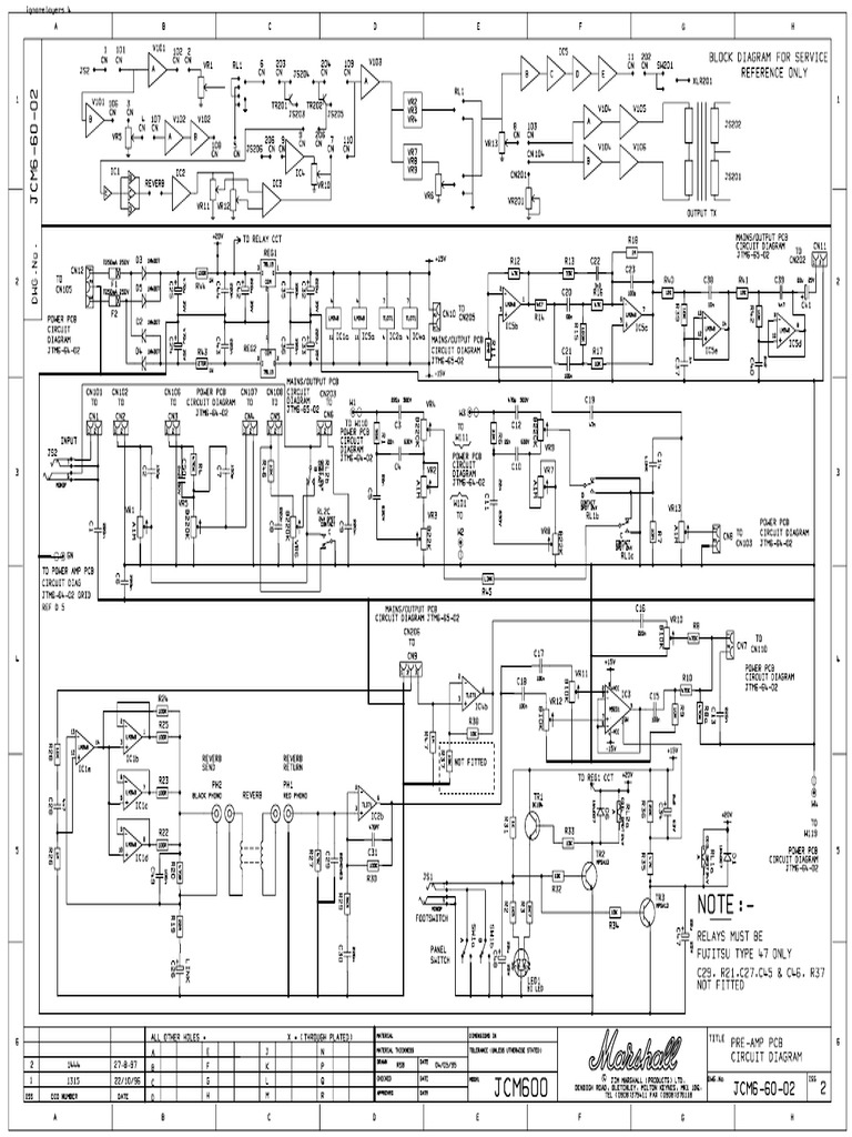 Marshall JCM 600 601 602 Preamp Schematic | PDF