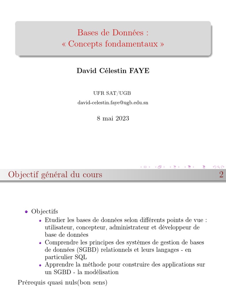 Slides Concepts Fondamentaux | PDF | Bases de données | Serveur (Informatique)