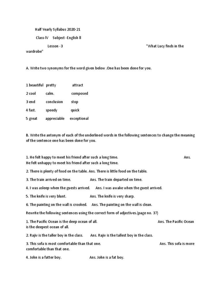 Grade 7 units-Q&A | PDF