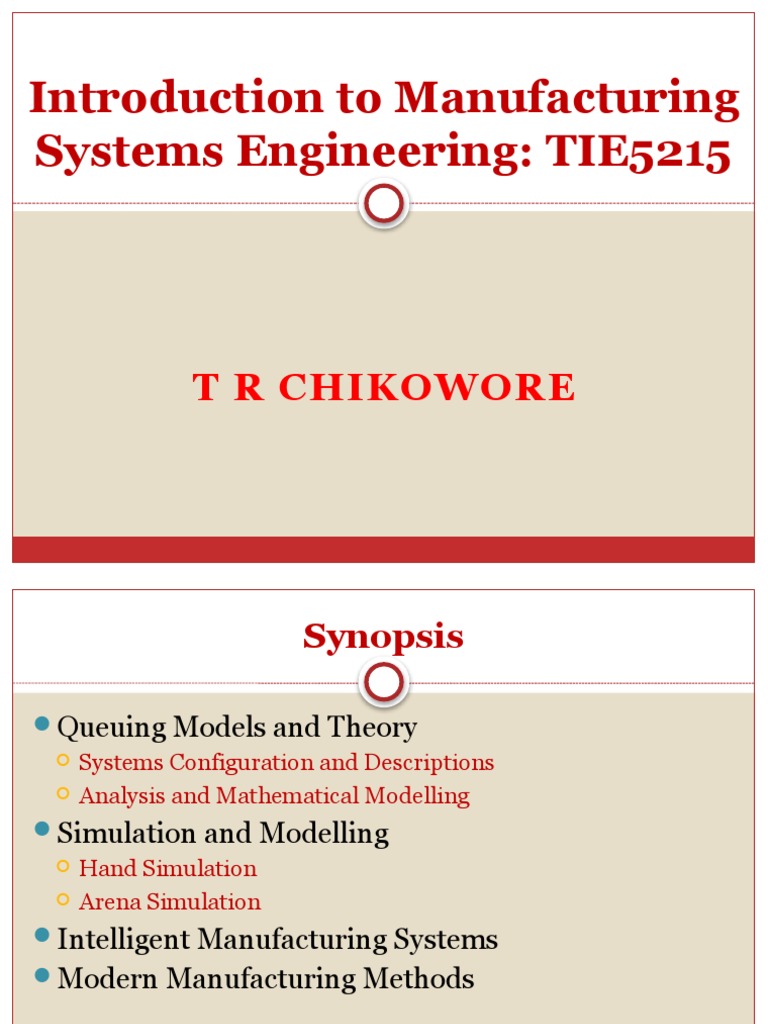 Introduction To Manufacturing Systems Engineering | PDF | Statistical ...