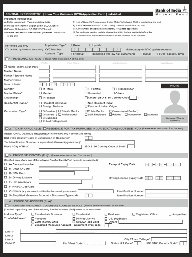 CKYC Form Editable | PDF