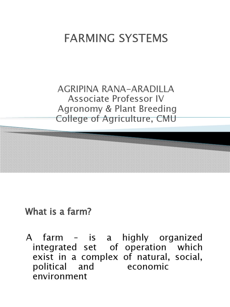 Understanding Farming Systems Explained | PDF | Agriculture | Crop Rotation