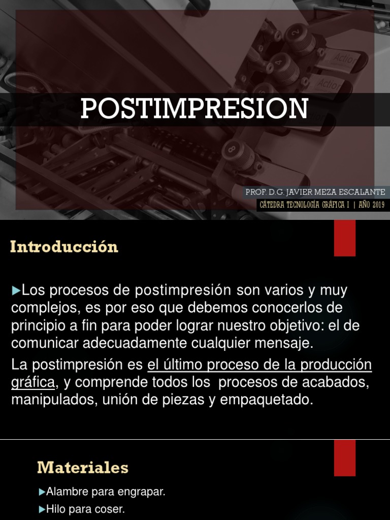 Procesos Esenciales de Postimpresión | PDF | Encuadernación | Papel