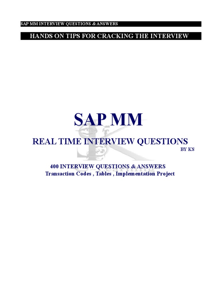 Sap MM Real Time Interview Ques - Unknown | PDF | Inventory | Warehouse