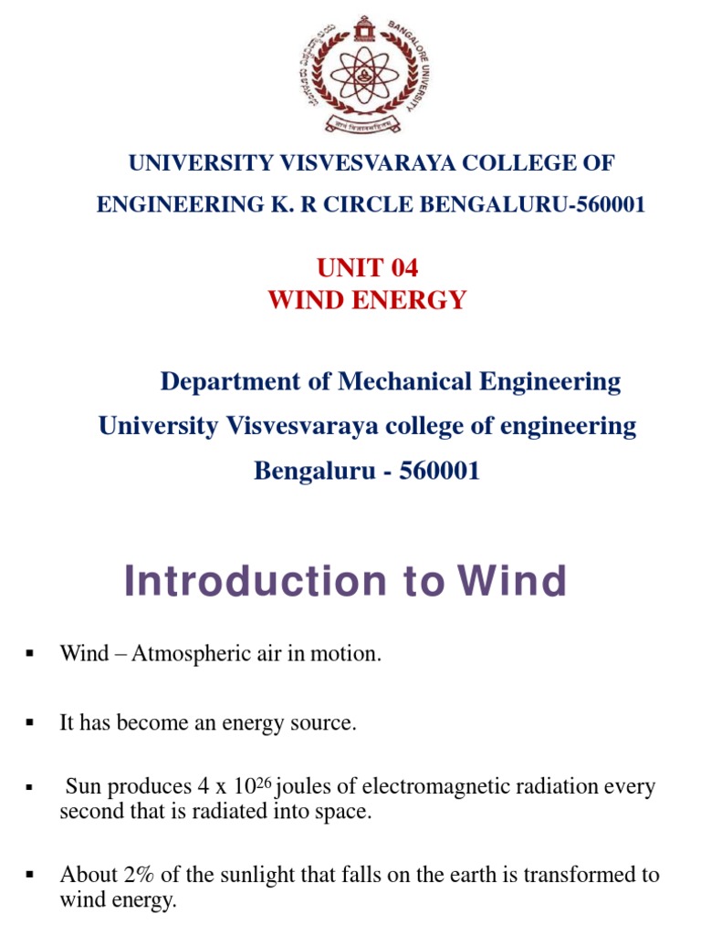 Unit 4 Wind Energy Pdf Wind Turbine Wind Power