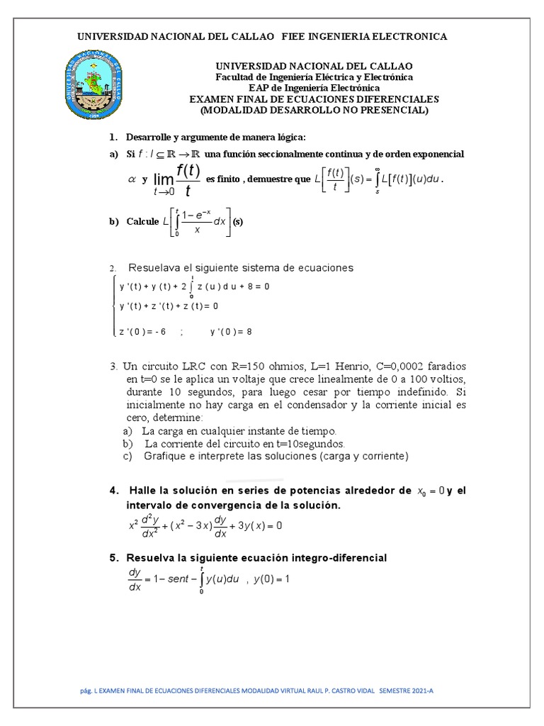 Xamen Final Virtual 2021-A | PDF | Electrónica | Ciencias fisicas