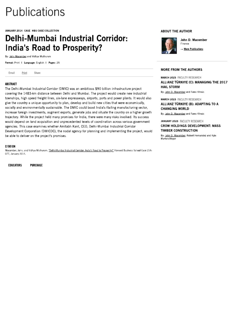 Delhi-Mumbai Industrial Corridor - India.. | PDF